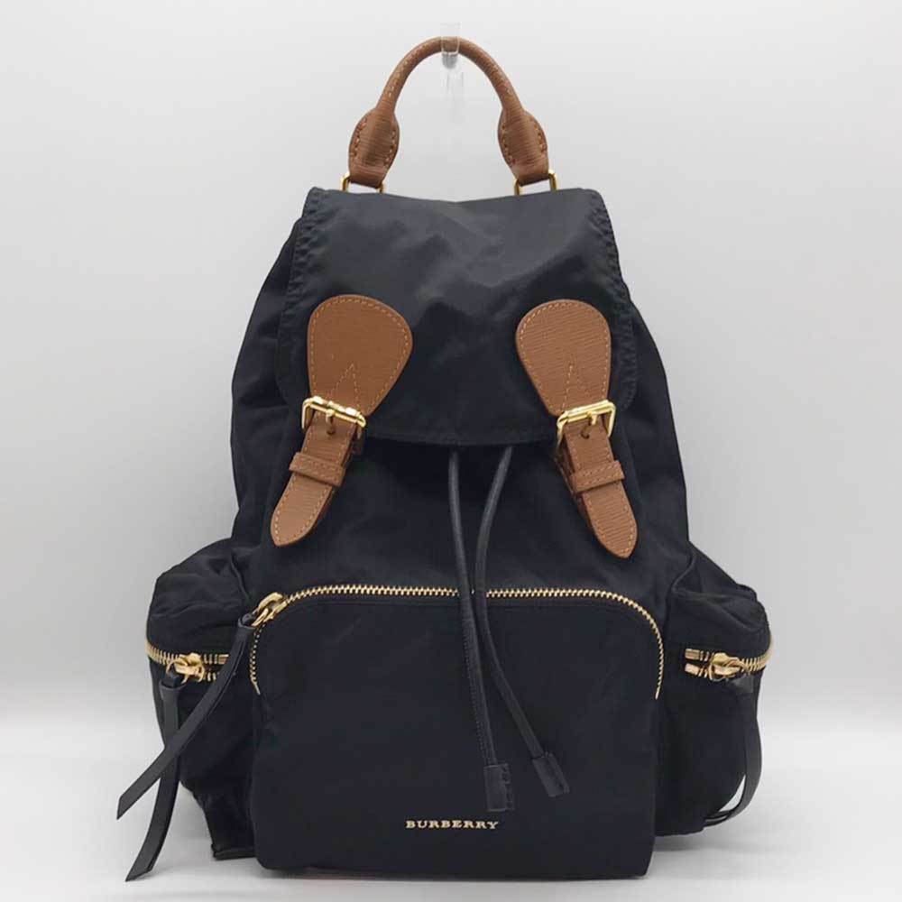 Burberry Rucksack Backpack Black Nylon Leather 401662… - Gem